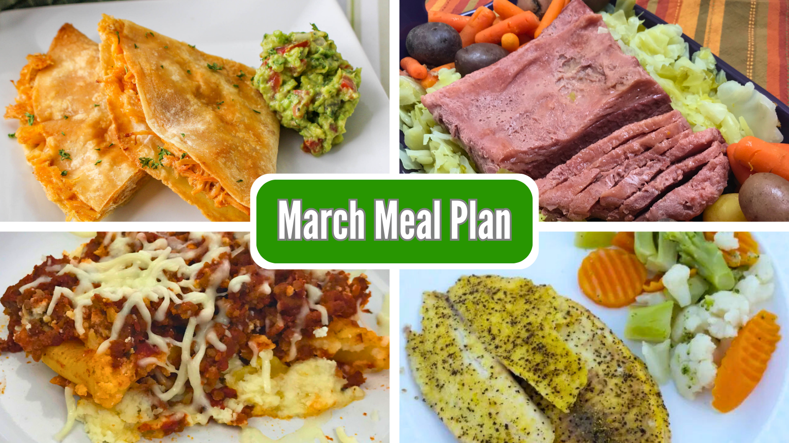 March Monthly Meal Plan - Intelligent Domestications March Meal Plan