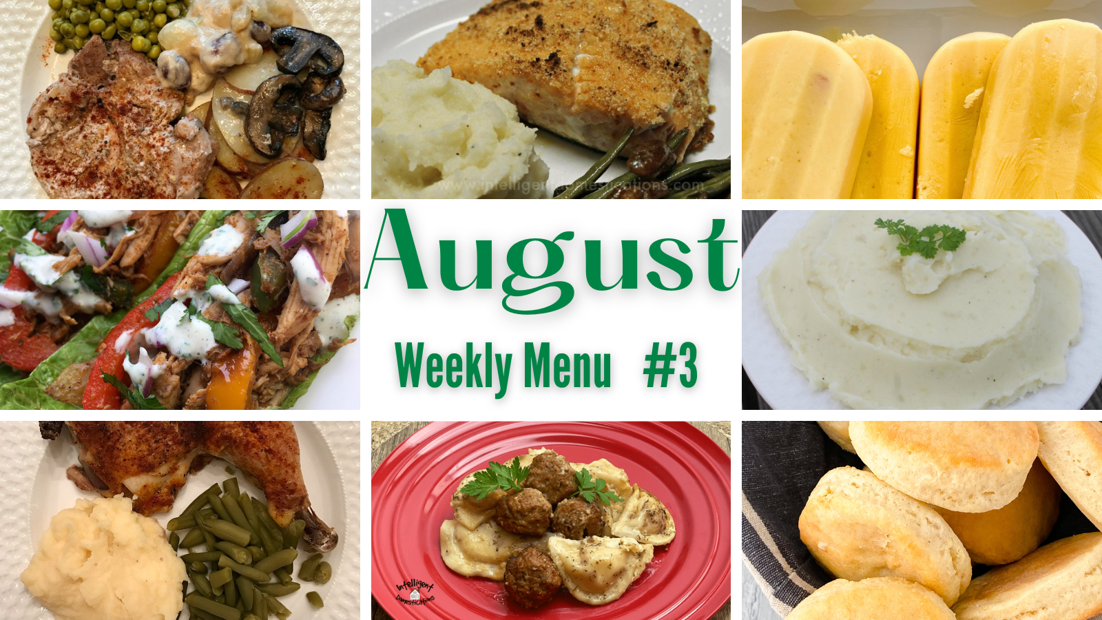 August Menu Plan Week Three