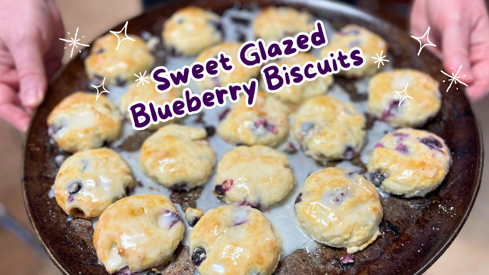 Sweet Glazed Blueberry Biscuits Recipe